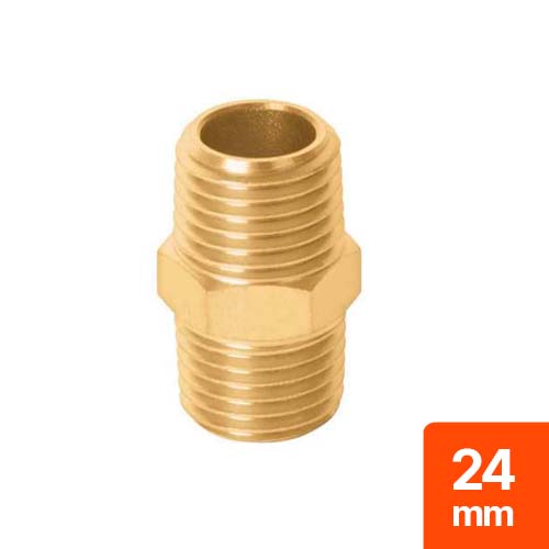 Niple de Latón Tipo FF Cuerda NPT 1/4" - Tul