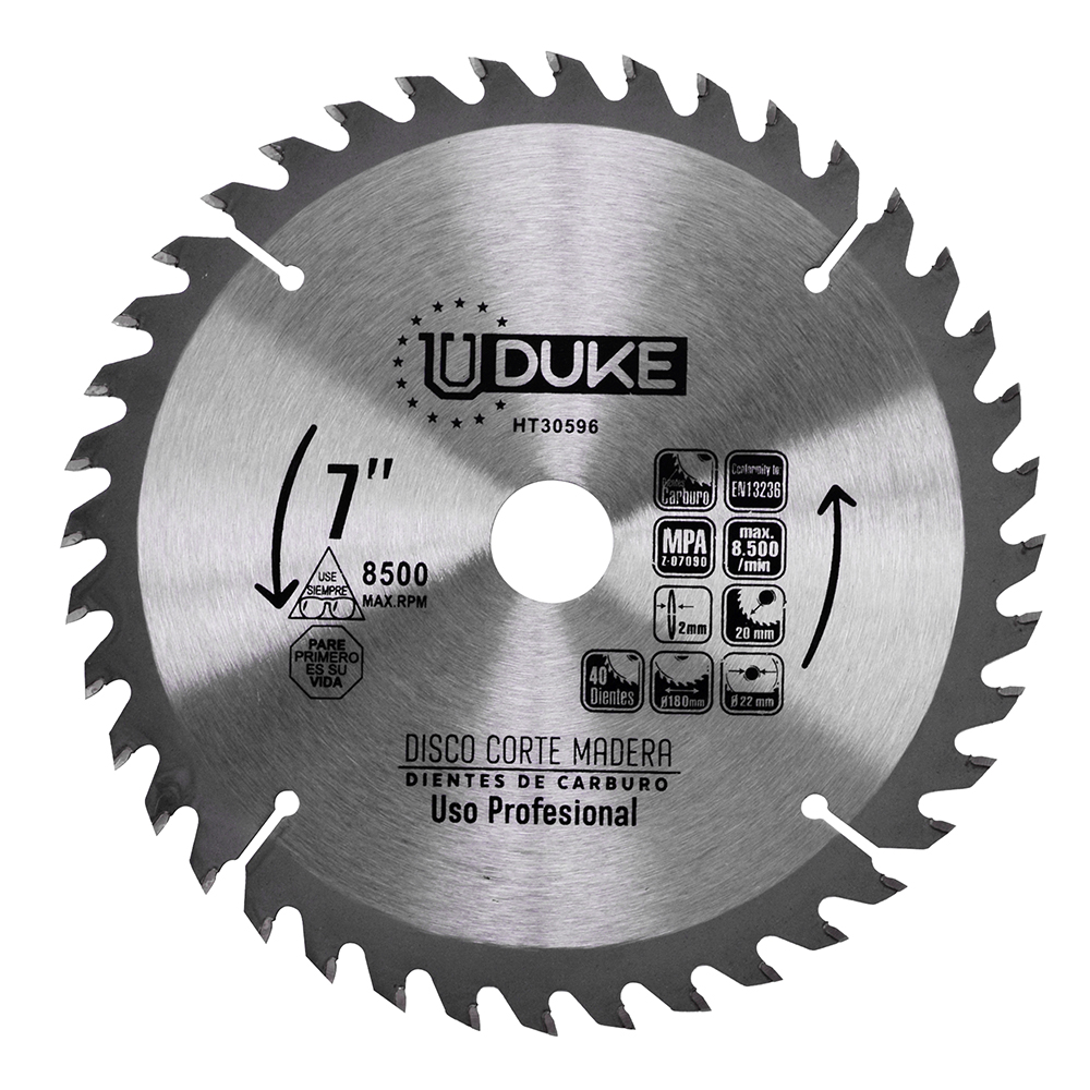 Disco Madera Profesional 7" x 40" - Tul