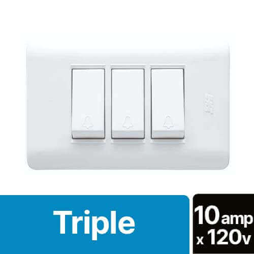 Interruptor Triple Conmutable Duomo Blanco - Tul