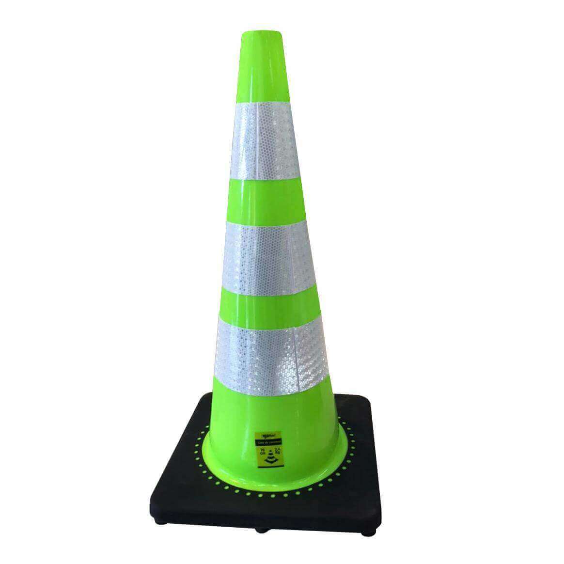 Cono Tráfico Verde con 3 Cintas Reflectivas - Tul