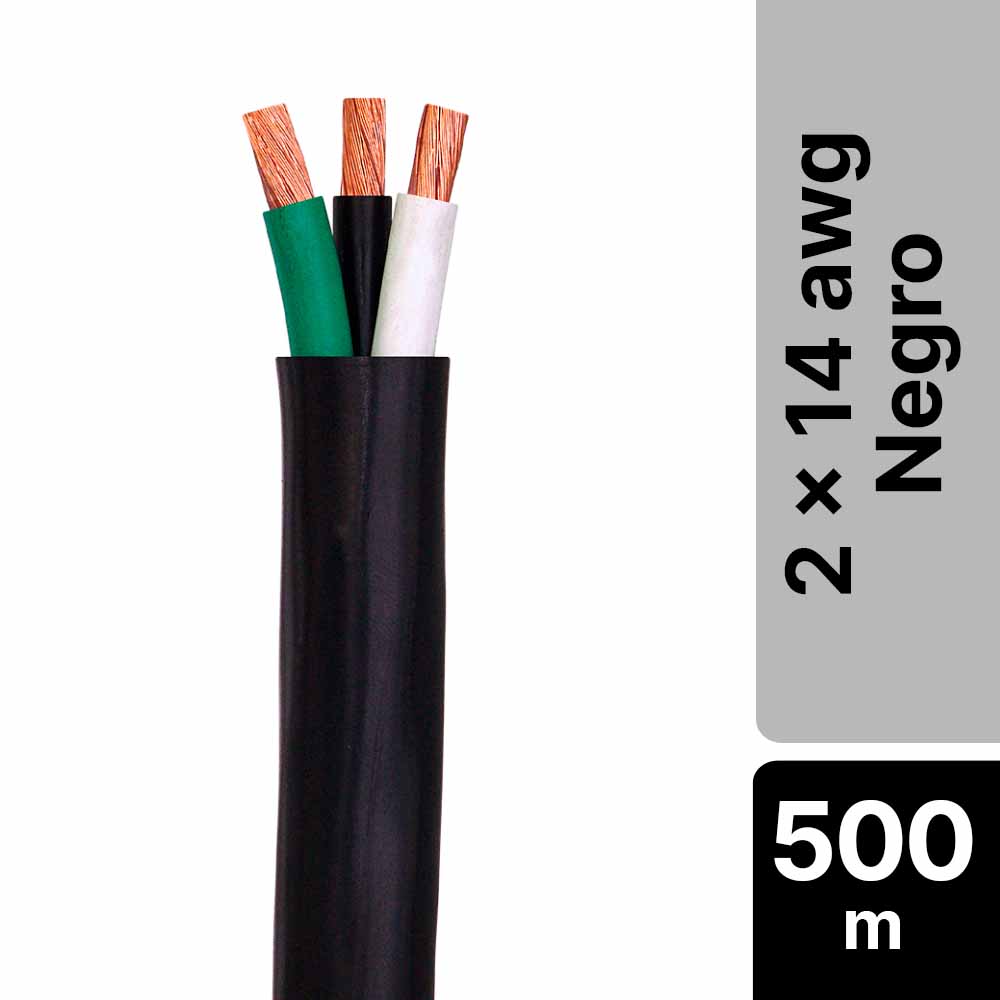 Cable Encauchetado 2x14 AWG Negro 500 mt - Tul