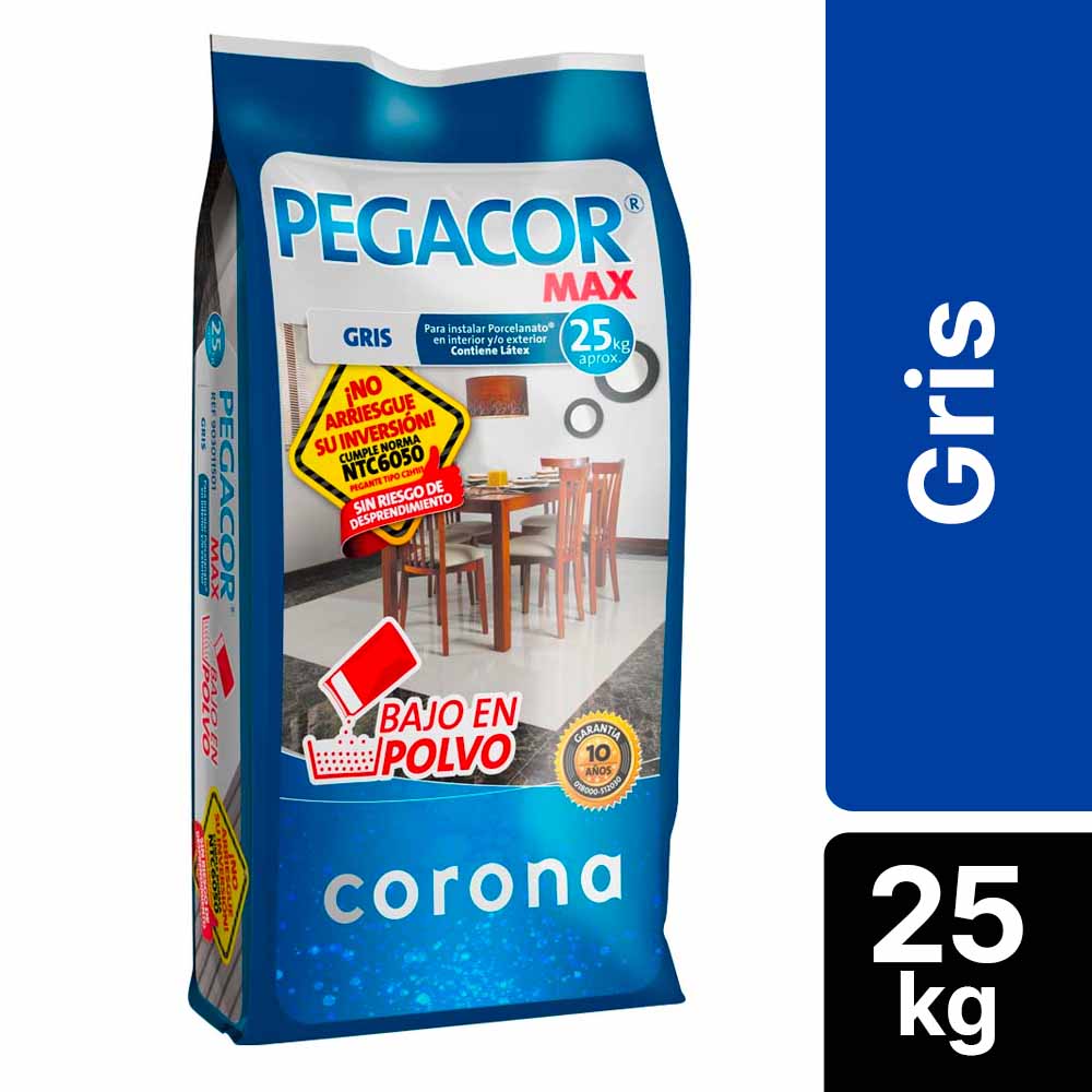 Pegacor Max Porcelanato Gris 25 kg - Tul