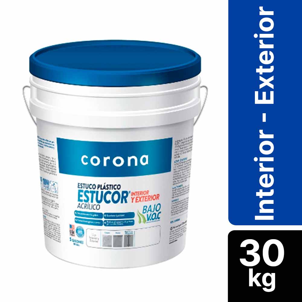 Estuco Plastico Interior y Exterior Estucor 30 Kg - Tul