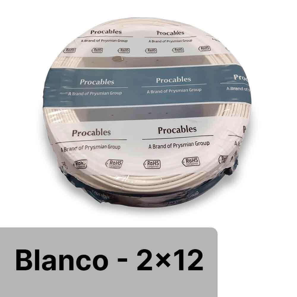 Cable Duplex Cobre 2x12 AWG Blanco 50 mt - Tul