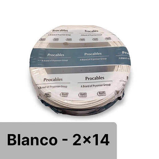 Cable Duplex Cobre 2x14 AWG Blanco 50 mt - Tul